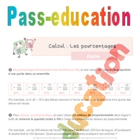 Les pourcentages - Cours, Leçon de calcul : Primaire 5 - PDF à imprimer