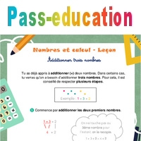 Additionner 3 nombres - Cours, Leçon : Primaire 1 - PDF à imprimer