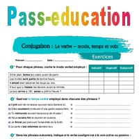 Le verbe - mode, temps et voix - Exercices avec les corrigés ...