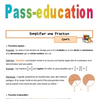 Simplifier une fraction - Cours : Secondaire 1 - PDF à imprimer