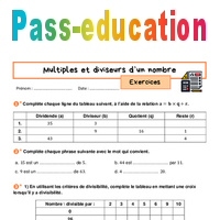 Multiples et diviseurs d’un nombre - Exercices avec les corrigés ...