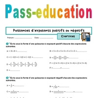 Puissances d’exposants positifs ou négatifs - Exercices avec les ...