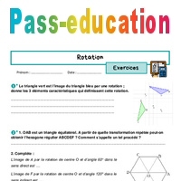Rotation - Exercices avec les corrigés : Secondaire 3 - PDF à imprimer