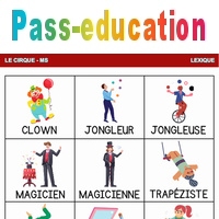 Univers du cirque - Lexique : Maternelle 1 - PDF à imprimer