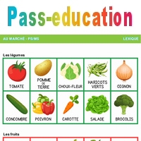 Les légumes et les fruits - Vocabulaire : Maternelle 1 - PDF à imprimer