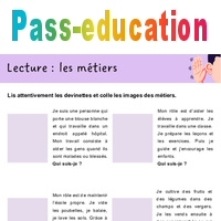 Les métiers - Lecture : Primaire 1, 2 - PDF à imprimer