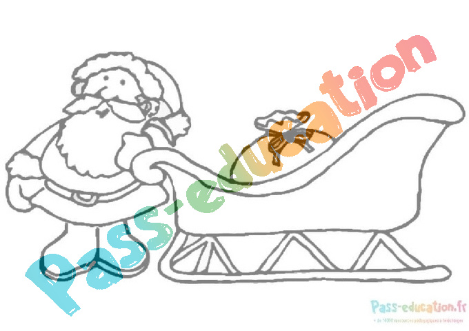 Coloriage à imprimer gratuitement : traineau père noël – activité ...